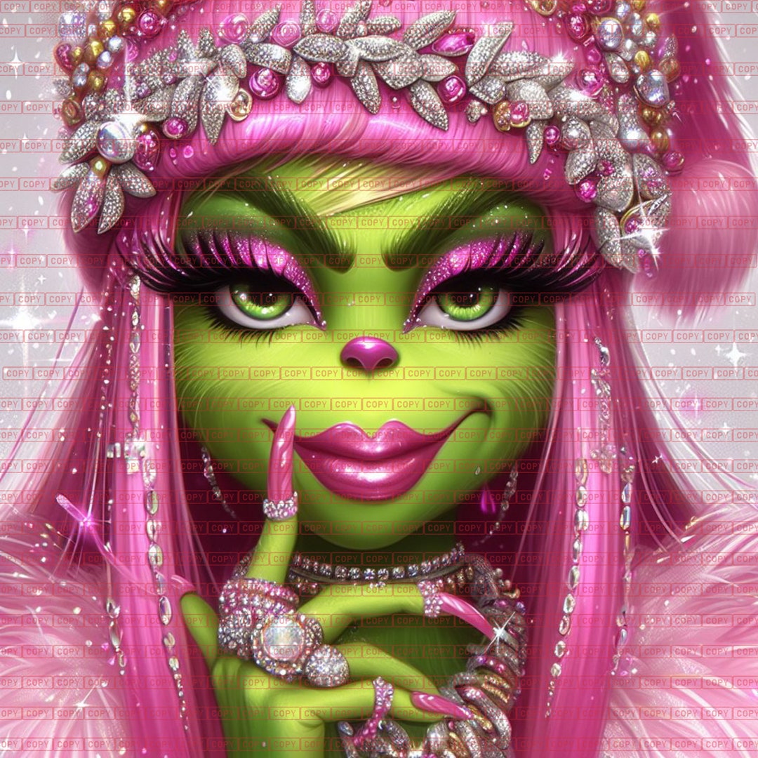 Green Baddie Christmas Mean Grumpy Baddie Troll Xmas Tumbler Instant ...