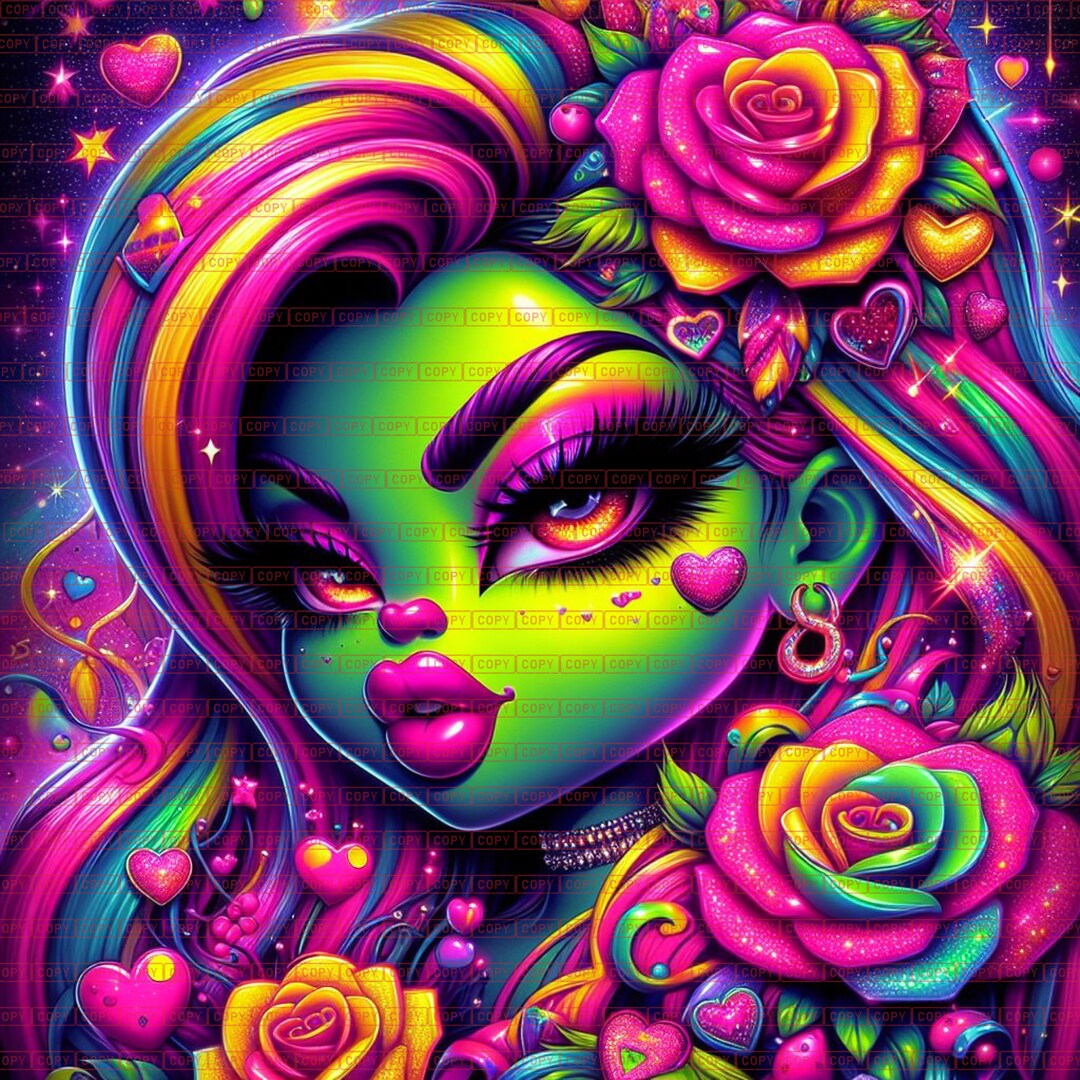 Green Rainbow Baddie Baddie Troll Instant Digital Download DTF PNG - Etsy