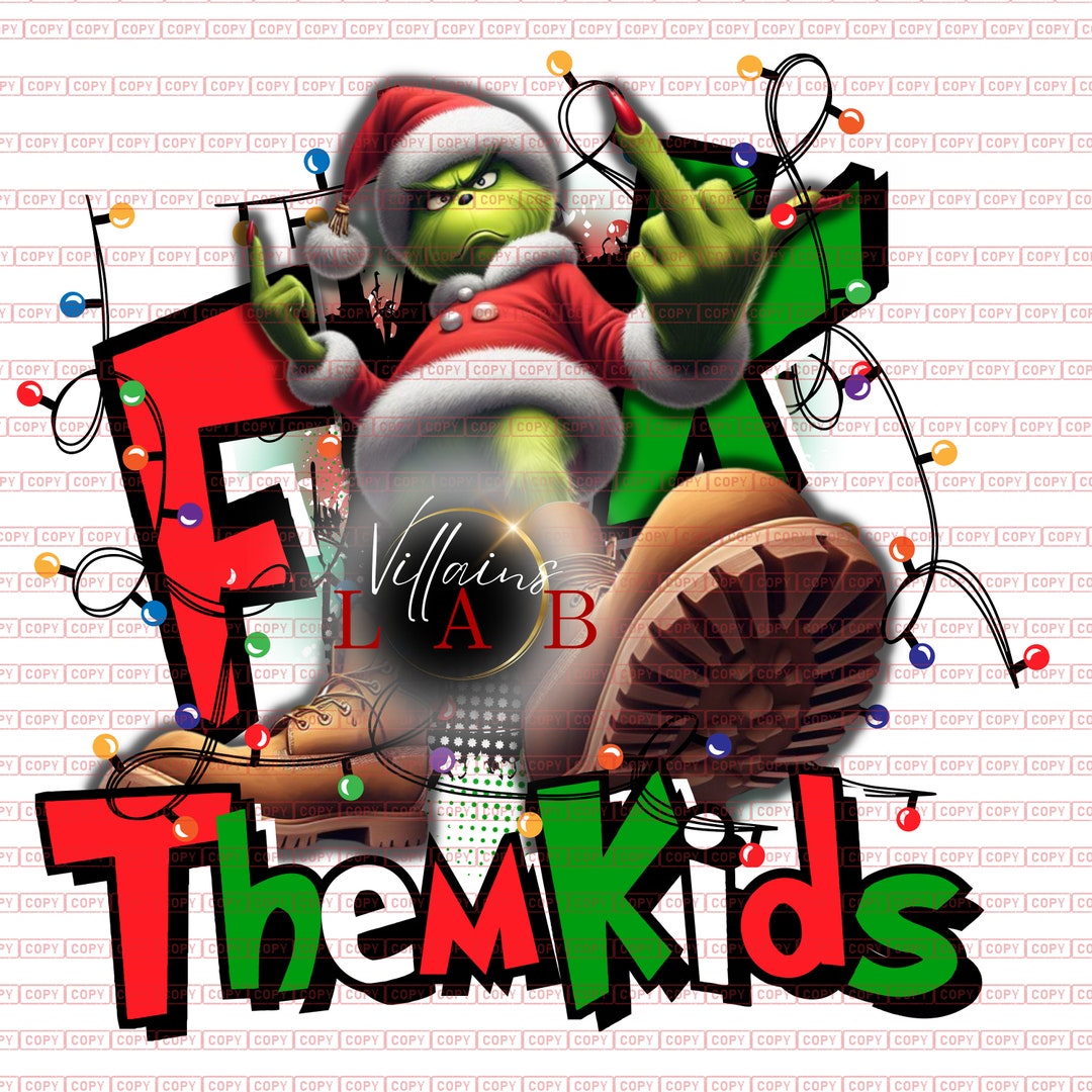 F Them Kids Green Monster Christmas PNG T-shirt Design Urban Graphics - Etsy