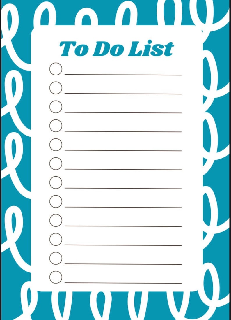 To Do List Blue Funky Style - Etsy
