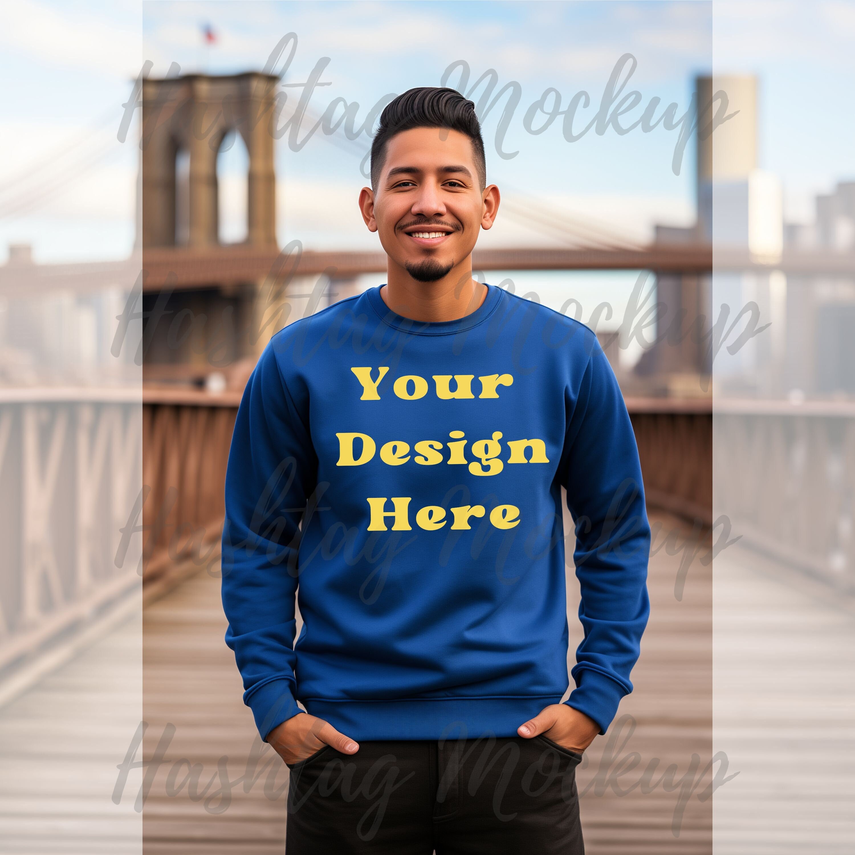 Royal Gildan 18000 Mockup Gildan Crewneck Mockup Sweater Mockup Male ...