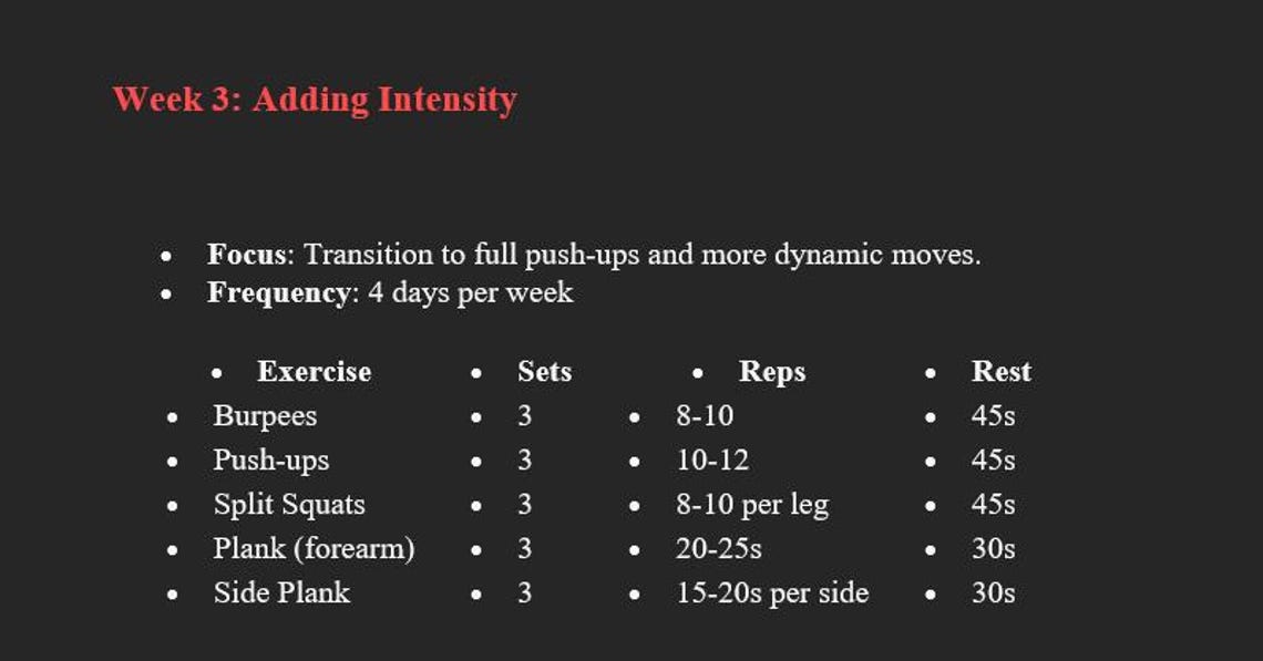 4-week Beginner Calisthenics Plan | PDF Workout Guide for Strength ...