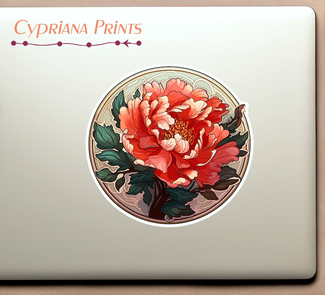 Peony Stickers Sheet, Sticker Pack, Peony Print, Flower Stickers ...