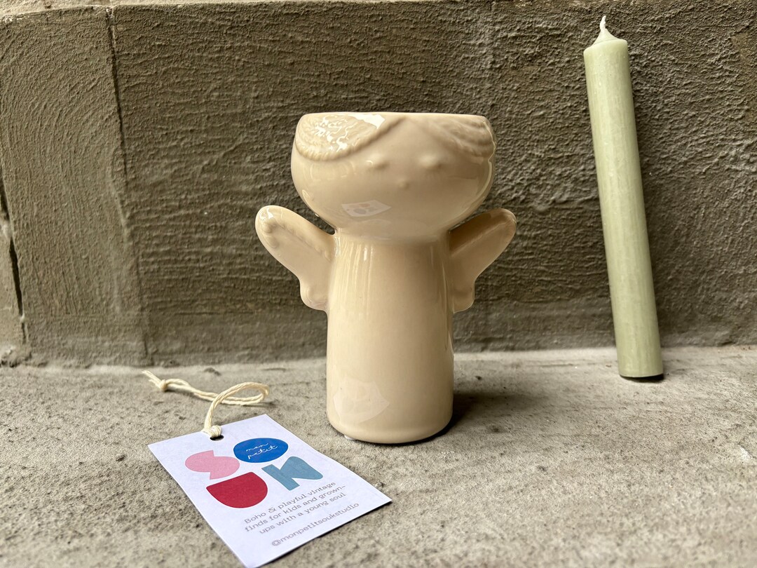 Vintage Ceramic Angel Candlestick Holder Retro Christmas - Etsy