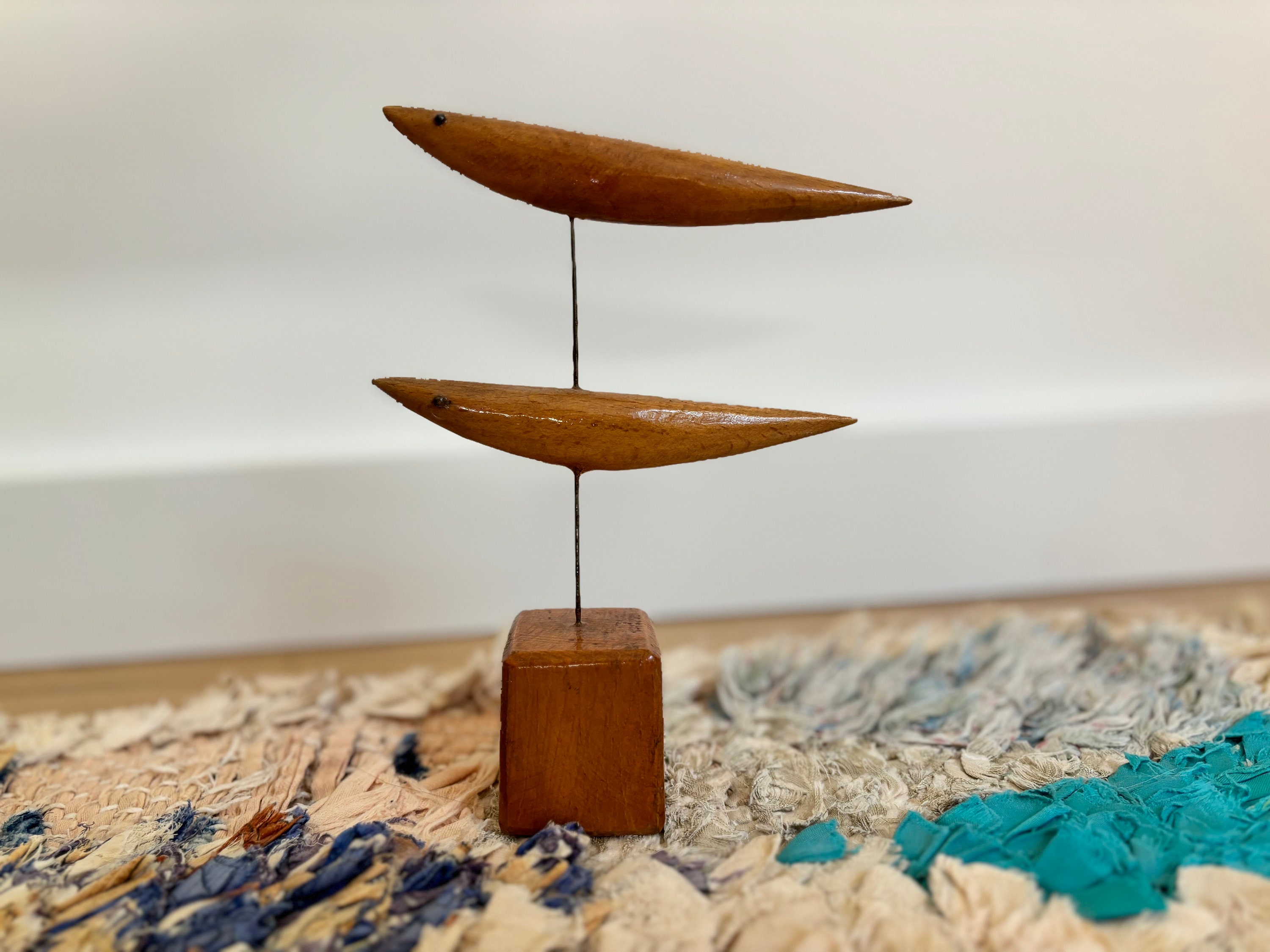 Vintage 1970s Wooden Fish Decoration, Vintage Nautical Hone Decor ...