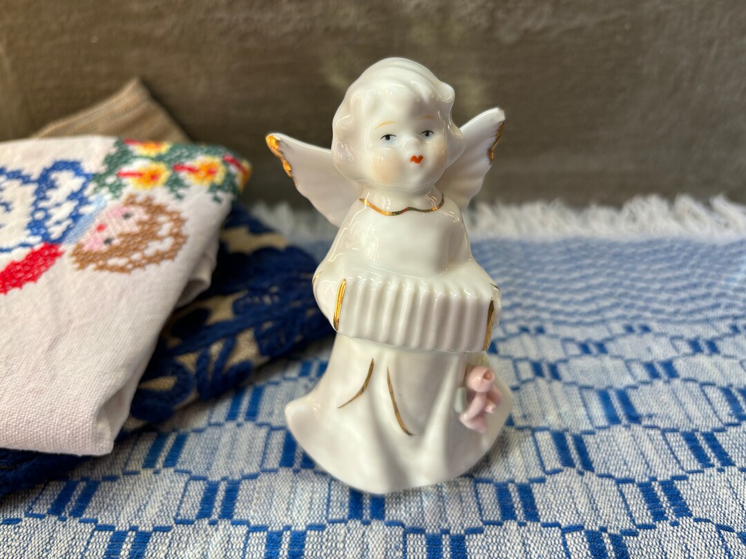 Vintage Porcelain Christmas Angel Figurine, Holiday Decor - Etsy