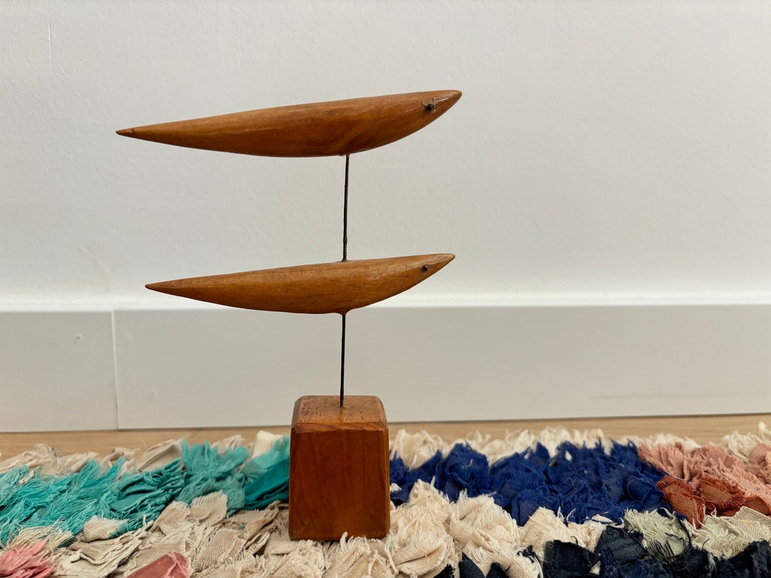 Vintage 1970s Wooden Fish Decoration, Vintage Nautical Hone Decor ...