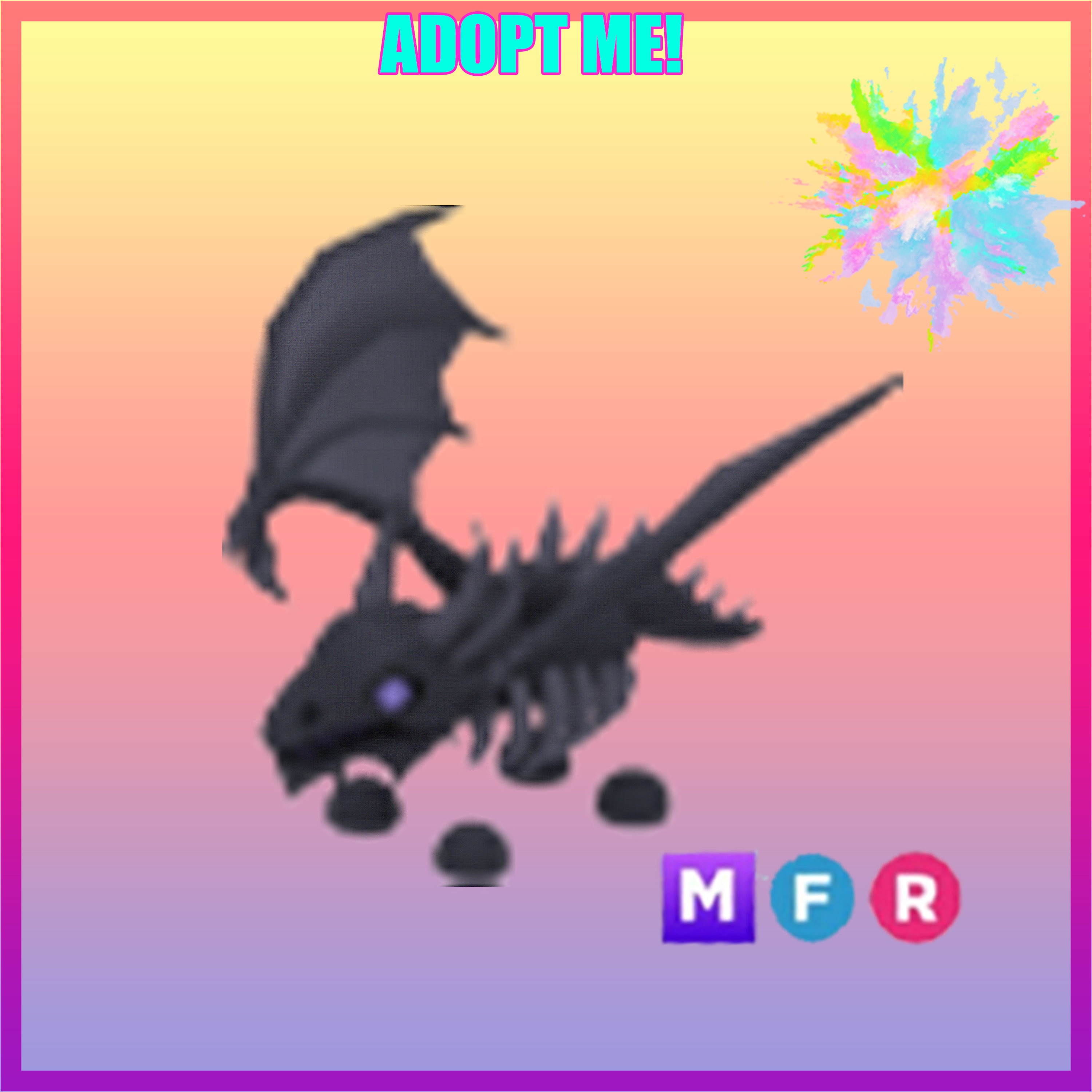 Adopt Me Pets Shadow Dragon MFR mega Fly Ride Fast - Etsy