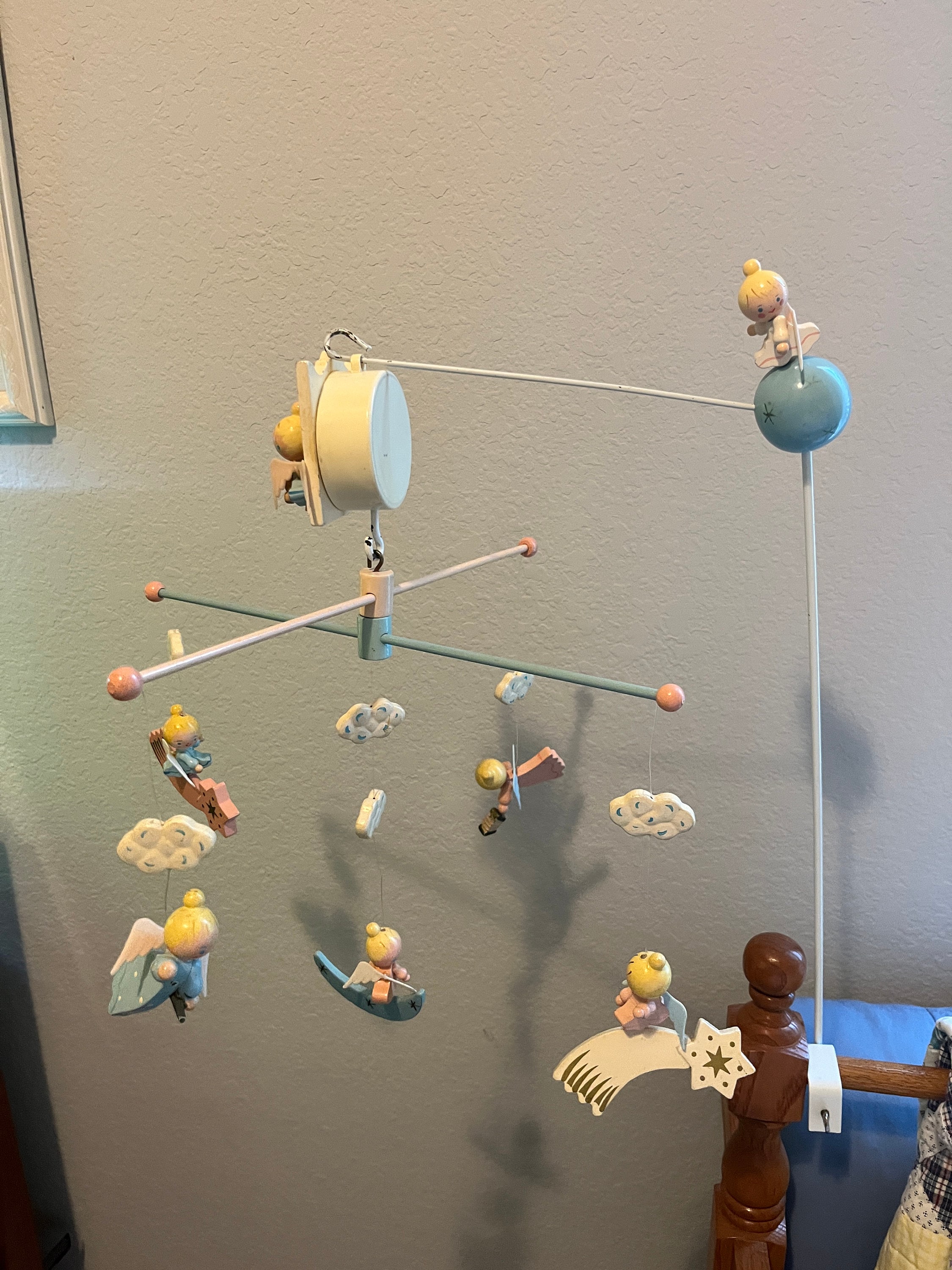 Vintage Hand Painted by Irmi Mobile Baby Crib Collectible - ANGELS ...