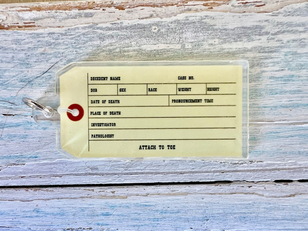 Toe Tag Acrylic Charm - Etsy