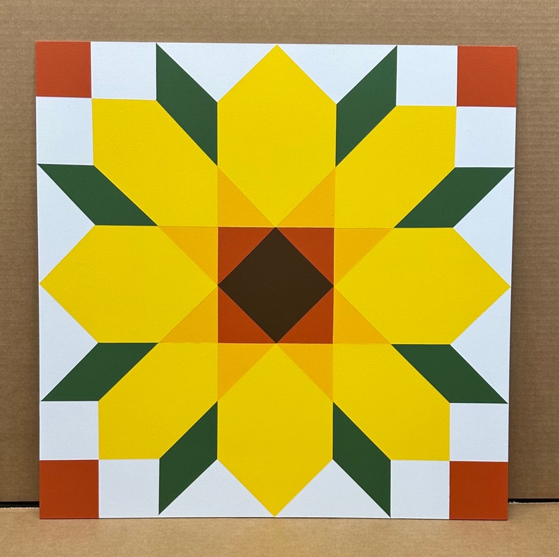 Sunflower Hand Painted House-sized Barn Quilt 24 X 24 Ready to Ship ...