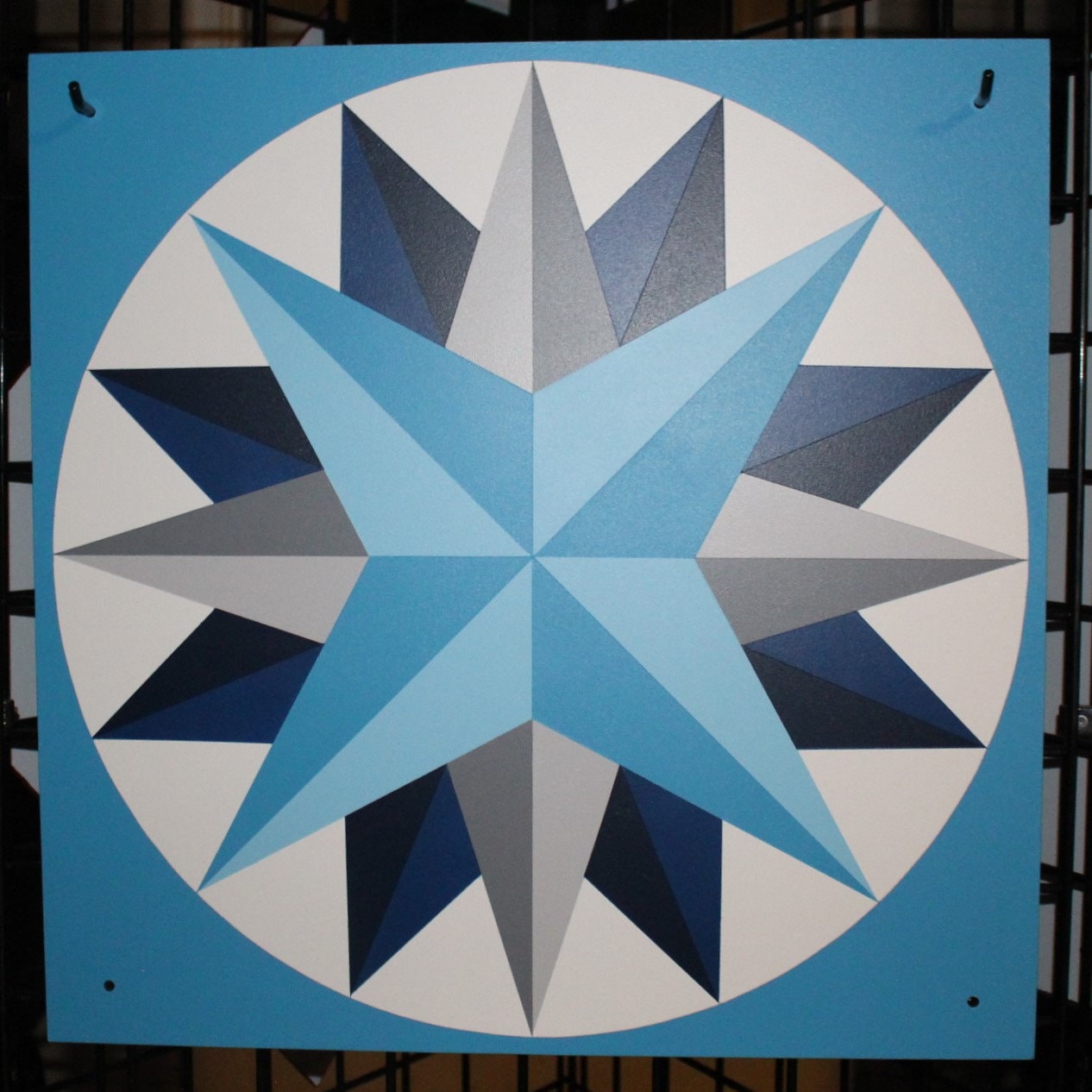 Mariner's Compass Hand Painted House-sized Barn Quilt 22 X 22 Ready to ...