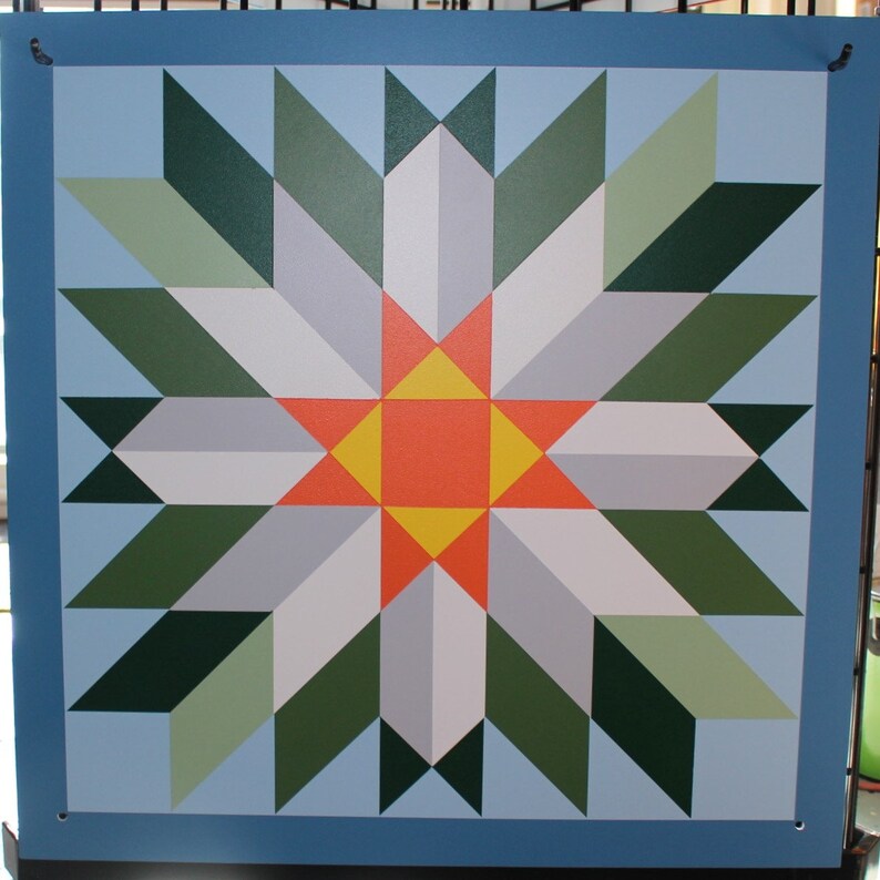 24 White Flower Hand Painted House-sized Barn Quilt Ready to Ship ...