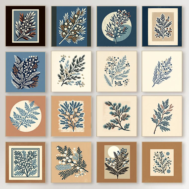 Square Nature Prints | 100+ Vintage Scandinavian Woodblock Prints ...