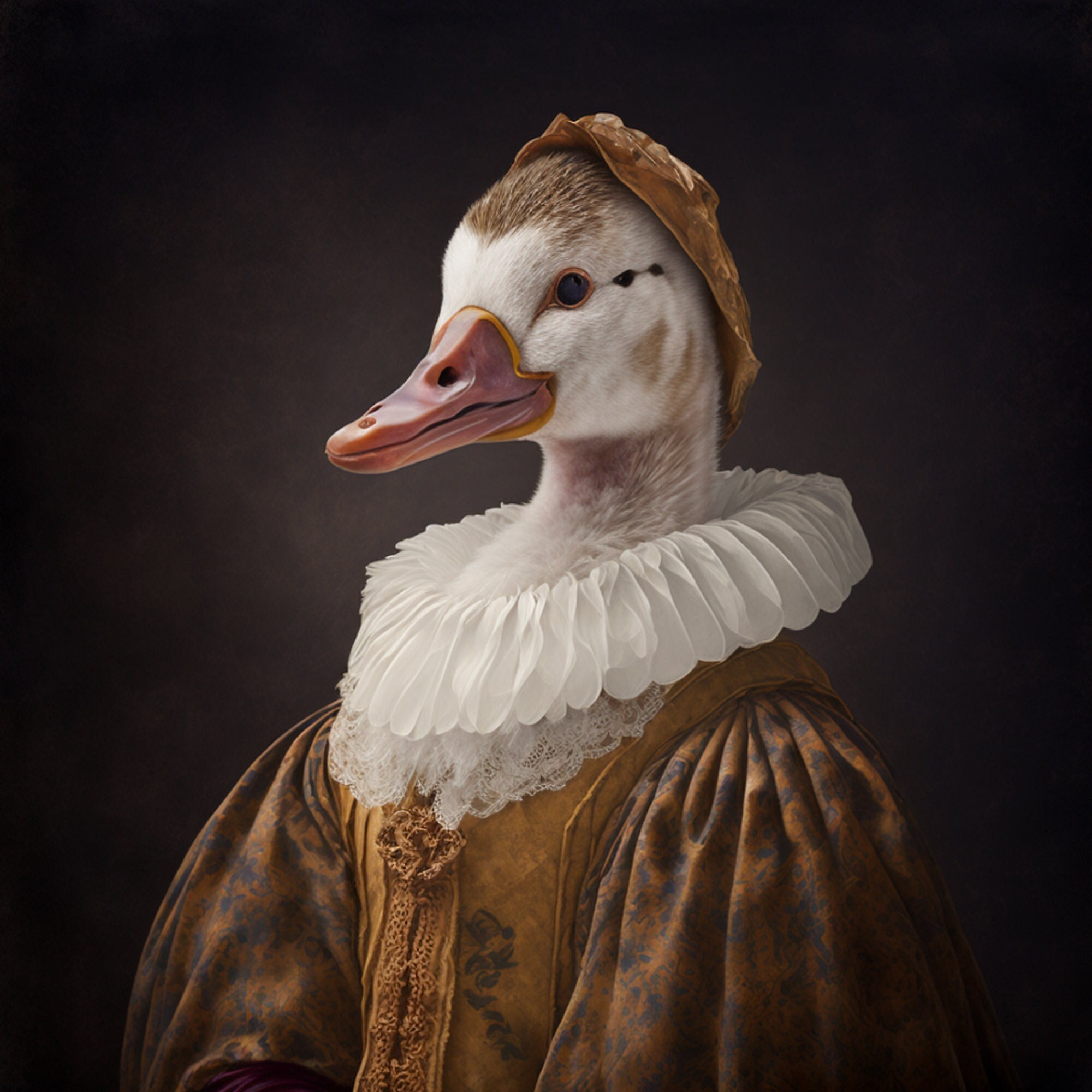 Aristocratic Duck - 17th Century Style Portrait, Vintage Bird Art ...