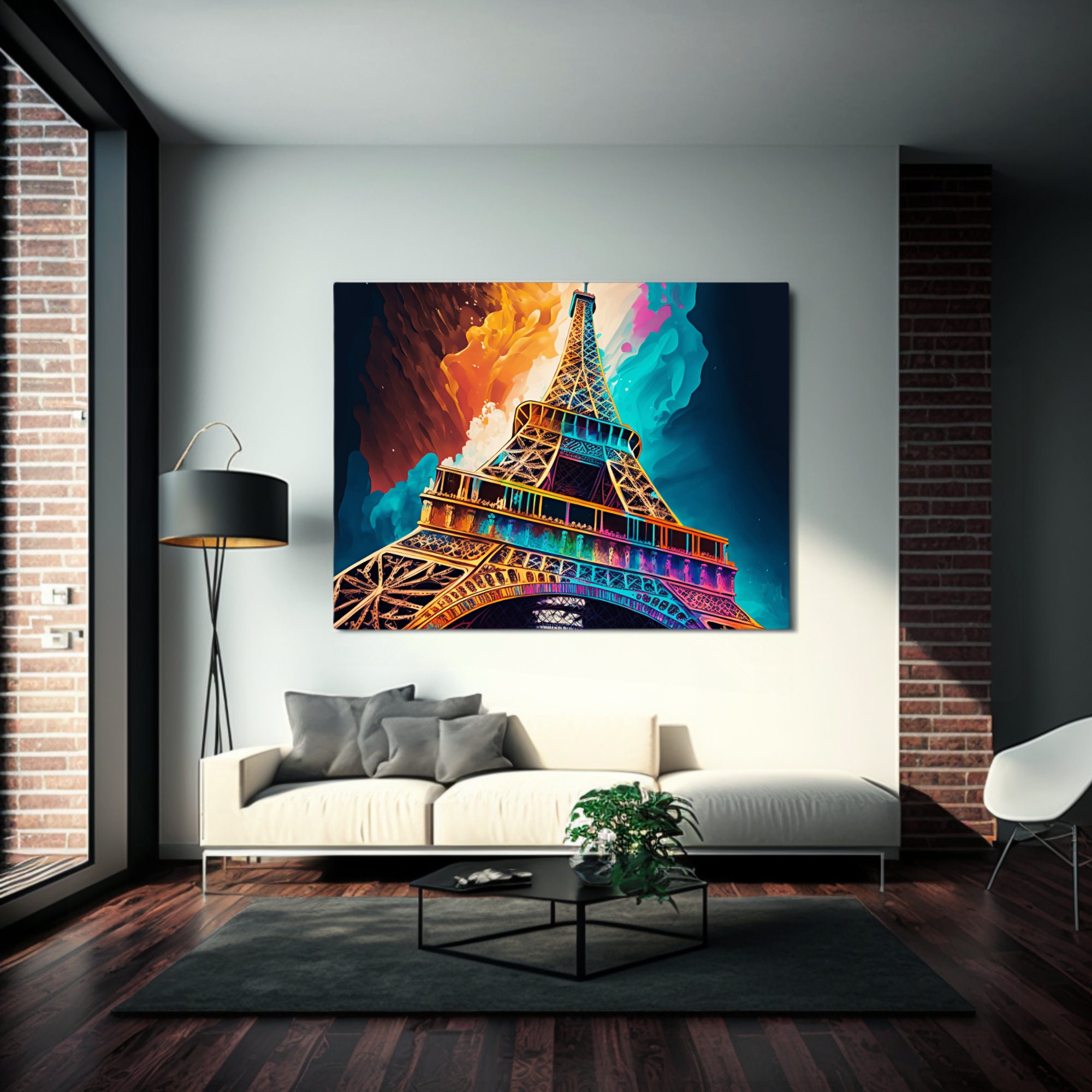 Eiffel Tower Hues Digital Print, Vibrant Colors, Paris Landmark, Unique ...