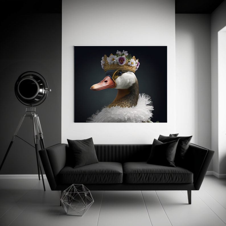 Royal Duck Portrait - Elegant Bird Art, High-quality Digital Print ...