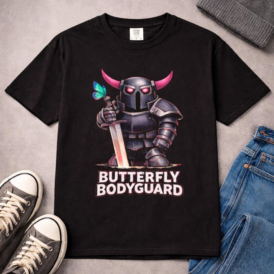 Butterfly Bodyguard T-shirt – Armored Knight Parody Tee - Etsy