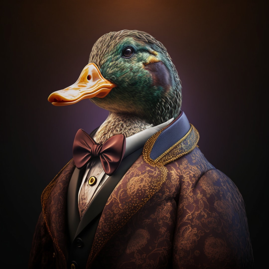 Suave Quacker - Duck in a Suit, Ultra-detailed, Intricate Art, Digital ...
