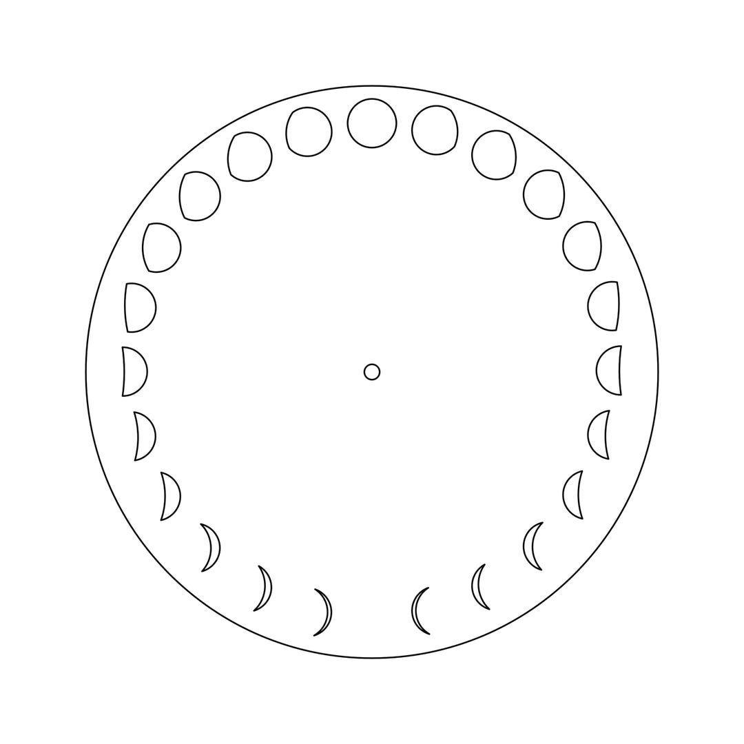 Clock Face Moon Phase Lunar Phase SVG - Etsy