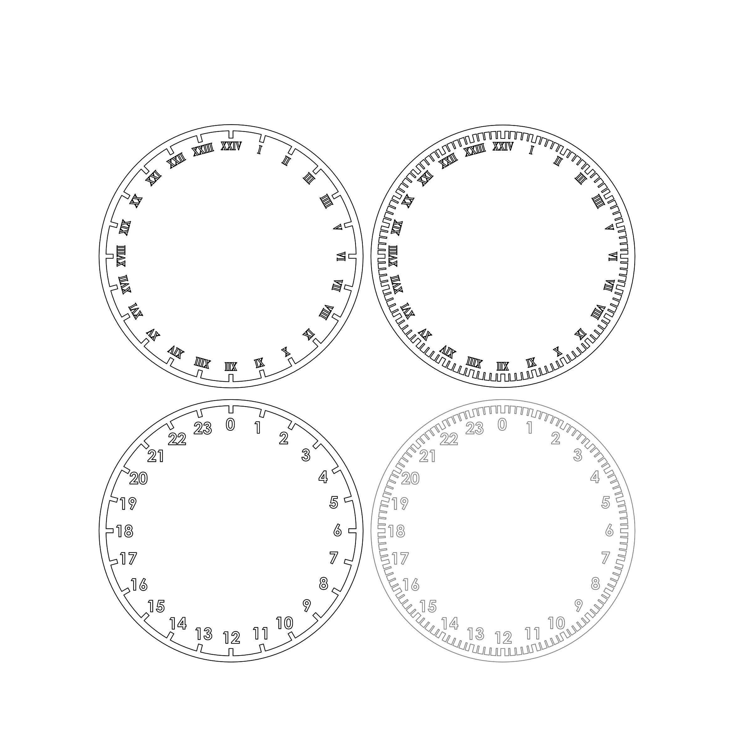 24 Hour Clock Face Bundle SVG - Etsy