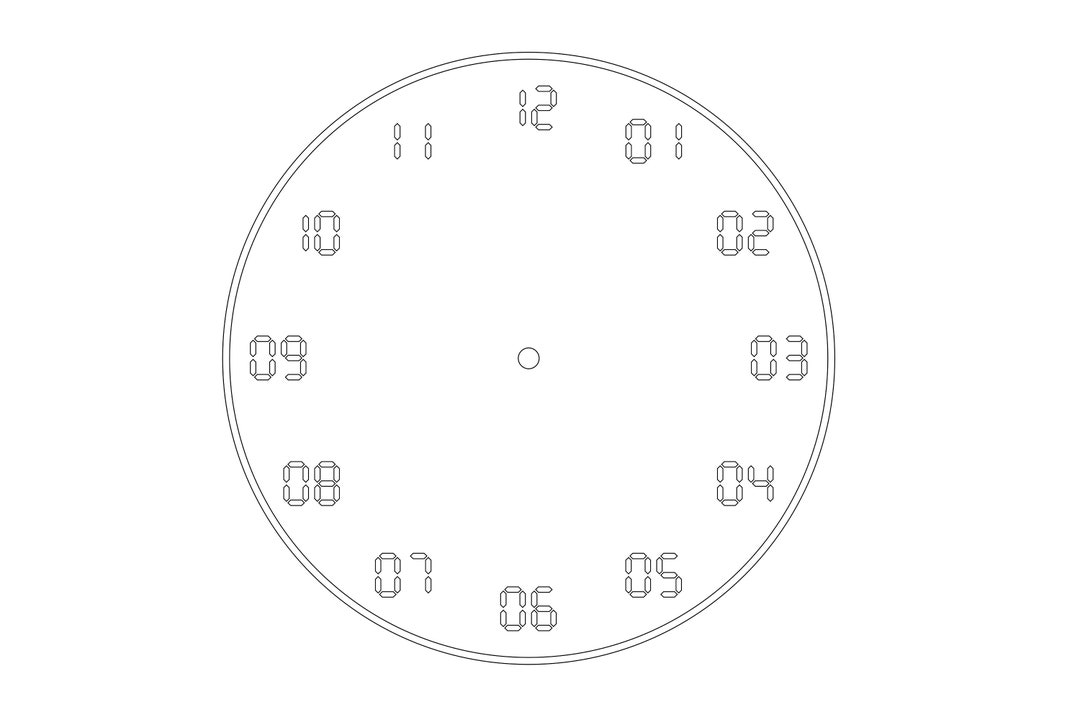 Clock Face 7-segment Style Numbers SVG - Etsy