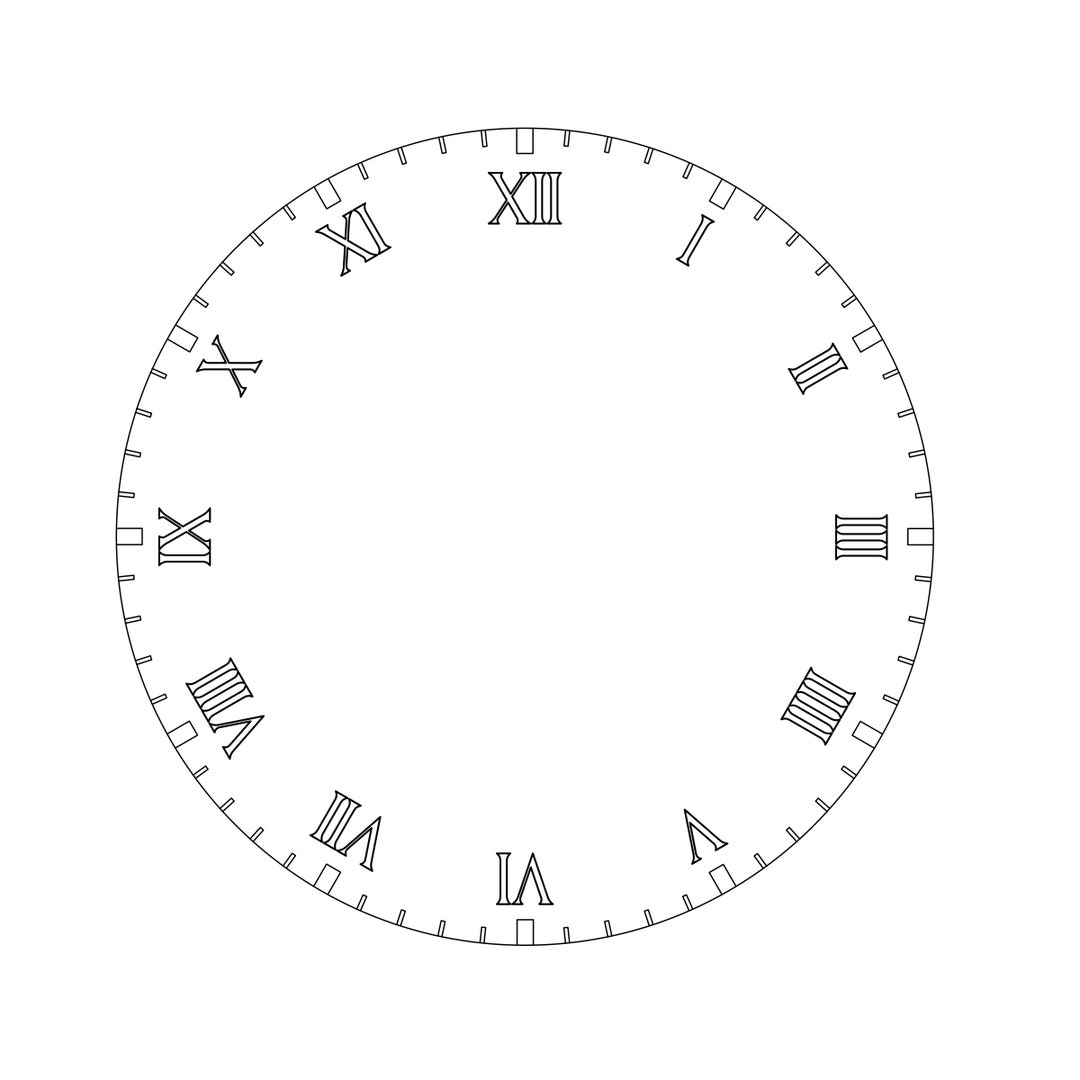 Roman Numeral Clock Face SVG - Etsy