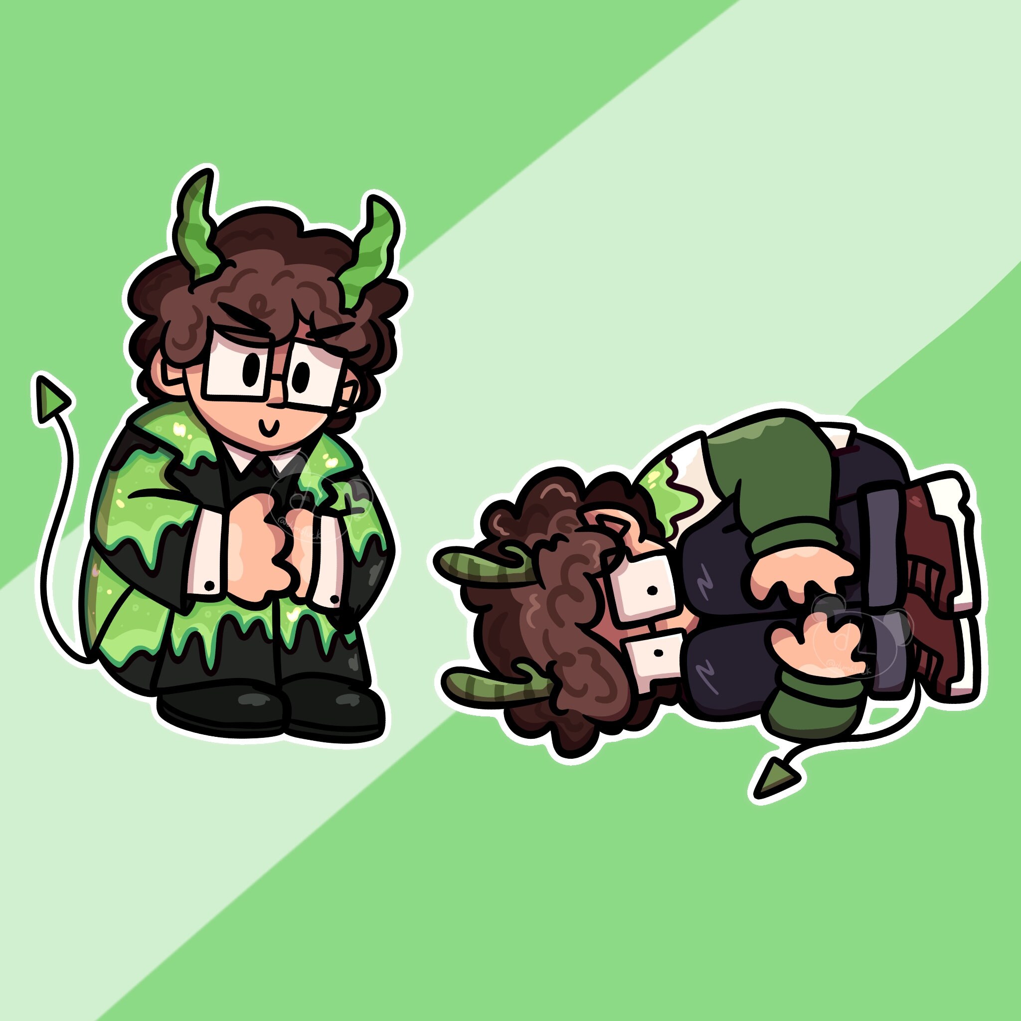 Slimecicle Stickers Slime Demon , QSMP Slime - Etsy