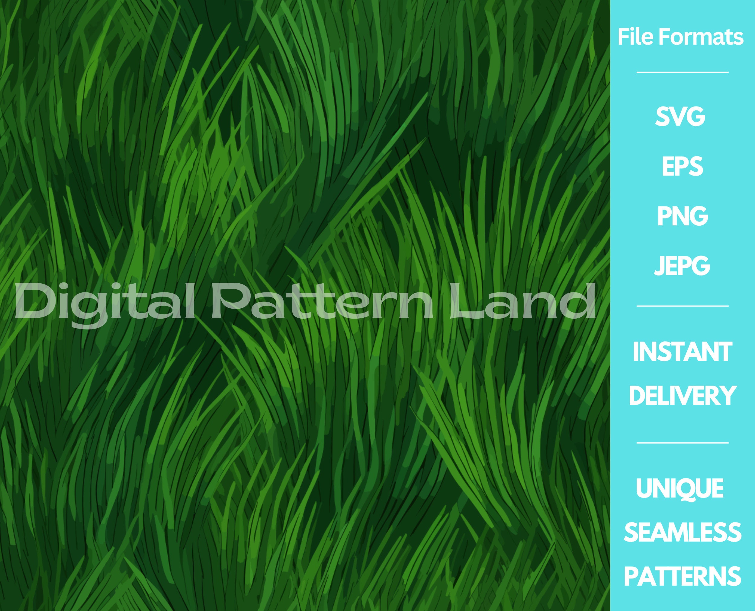 Green Grass Pattern Grass Seamless Pattern Ditsy Flowers Digital Prints For Scrapbooking