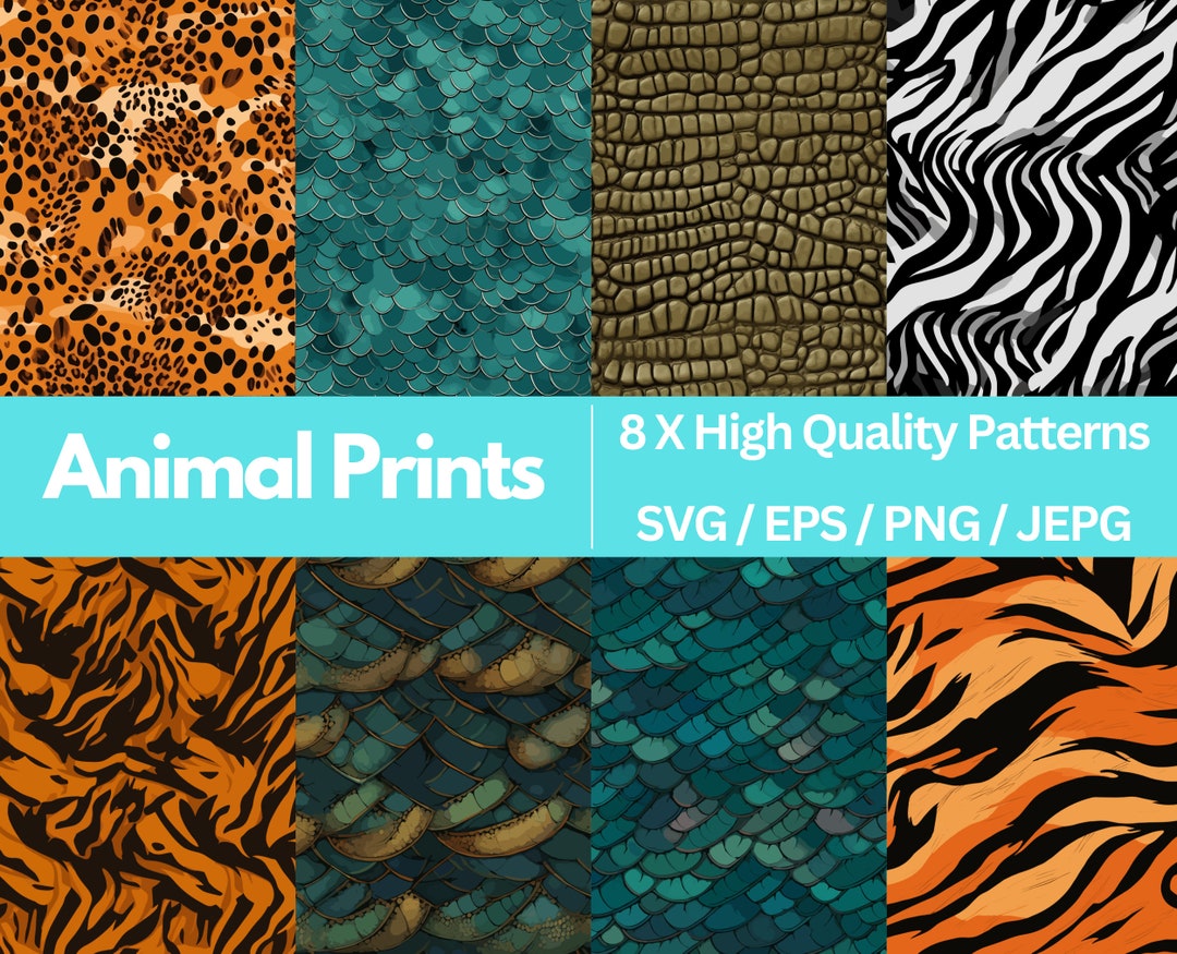 Animal Patterns Bundle , Zoo Animals Seamless Pattern, Lion, Zebra ...