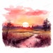 Watercolor Sunrise Clipart, Sunrise Landscape, PNG, Card Making ...