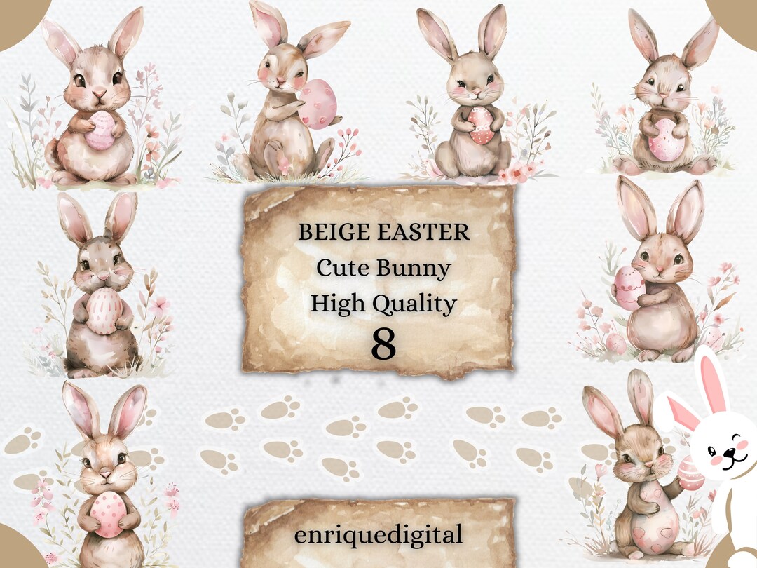Watercolor Easter Bunny Clipart, High Quality, Transparent PNG, Junk ...