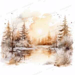 Watercolor Forest Clipart, Forest Landscape, Forest Illustations ...