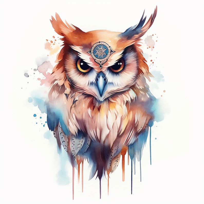 Magical Owl Wizard Owl Owl Downloadable Nursery Art Owl - Etsy