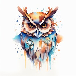 Magical Owl, Wizard Owl, Owl Downloadable, Nursery Art, Owl Card Making ...
