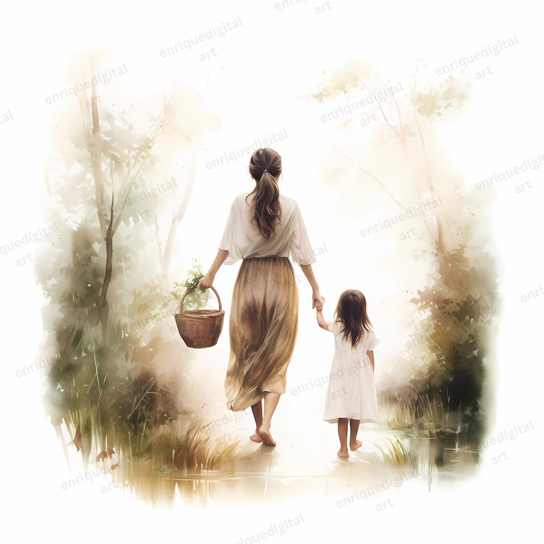 Mother Daughter Clipart Loving Mother Clipart Mother Son - Etsy