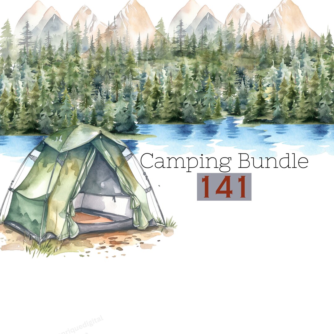 Watercolor Camping Clipart, Camping Bundle, Digital Camping Art ...