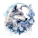 Watercolor Floral Wolf Clipart, Card Making, Clipart Bundle, Digital ...