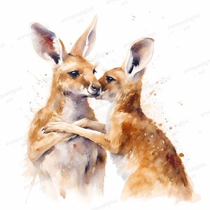 Watercolor Kangaroo Clipart, Australian Animals, Card Making, Paper ...