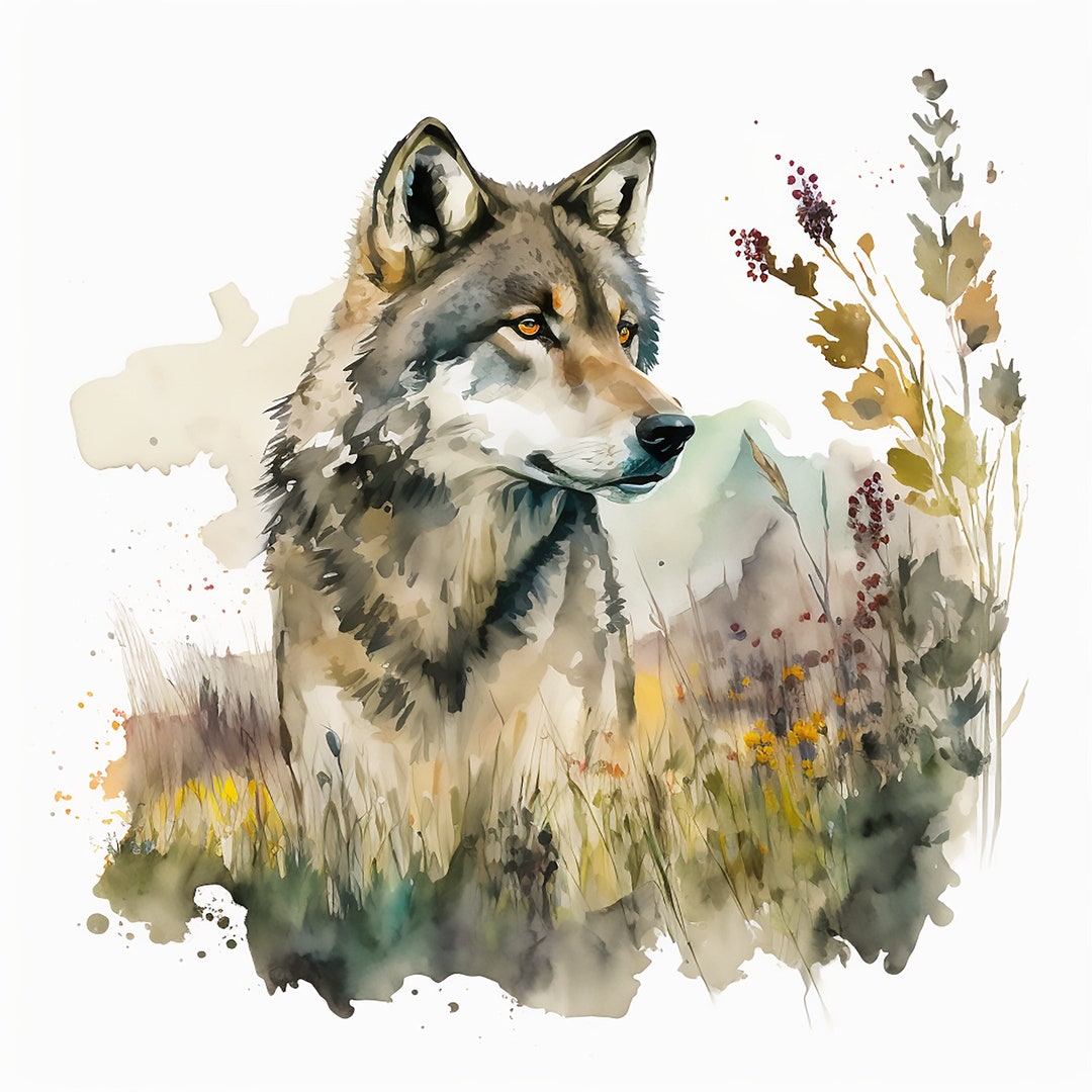 Wolf Clipart, Wolf PNG, Wolf Illustation, Nature Scene, Wolf Walk ...