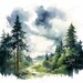 Watercolor Forest Clipart, Forest Landscape, Nature Scene, Digital ...