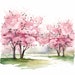 Springtime Watercolor Clipart, Cherry Blossom Trees, High Quality Jpgs ...