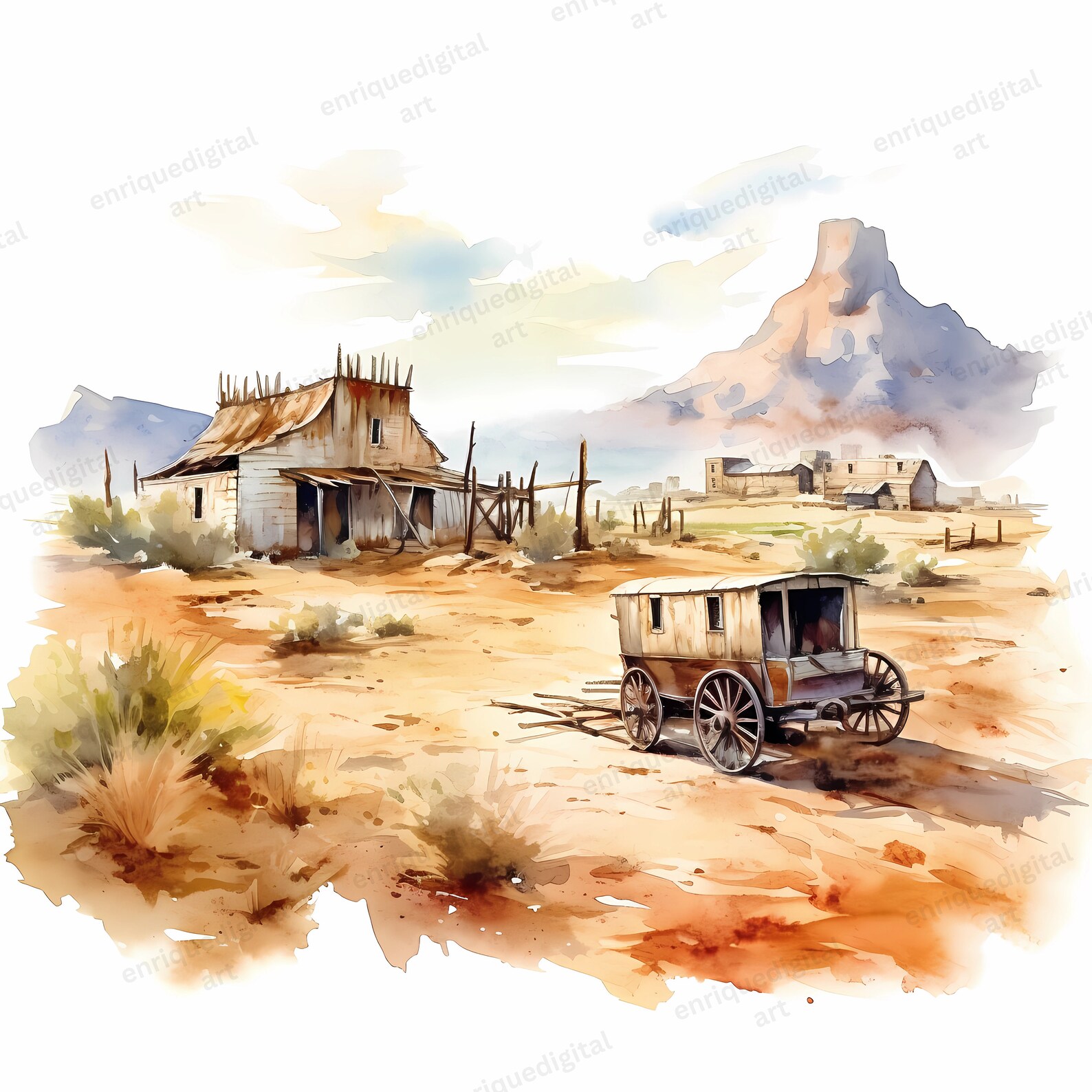 Watercolor Ranch Clipart Nature Landscape Scenes PNG Format - Etsy