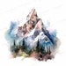 Watercolor Mountain Forest Clipart, Mountain Landscape, Wilderness ...