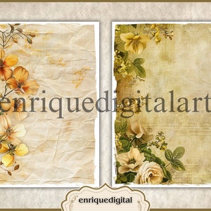 Yellow Flowers Junk Journal Printable Papers, Paper Crafting, Digital ...