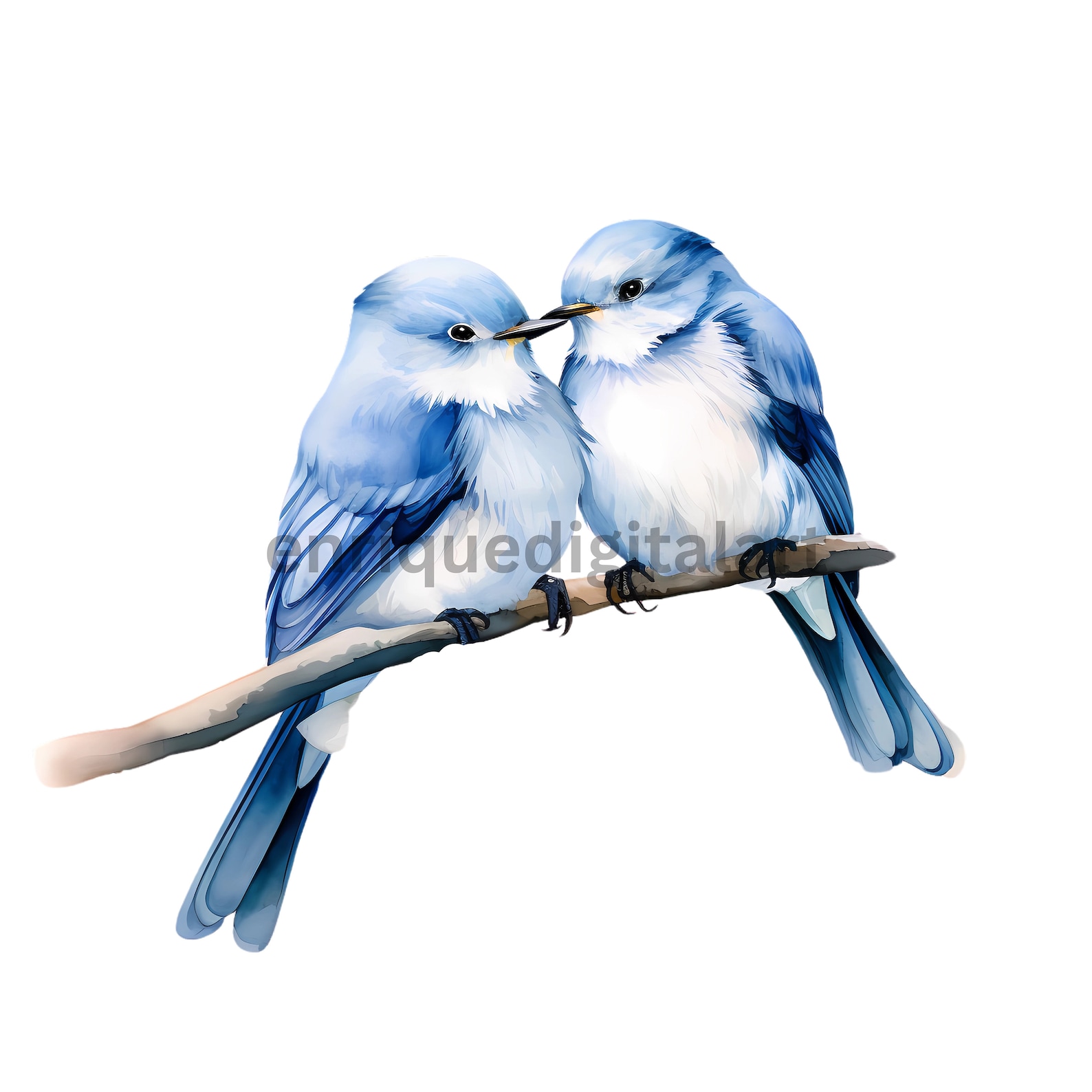 Watercolor Blue Birds Clipart, Card Making, Clipart Bundle, Digital ...