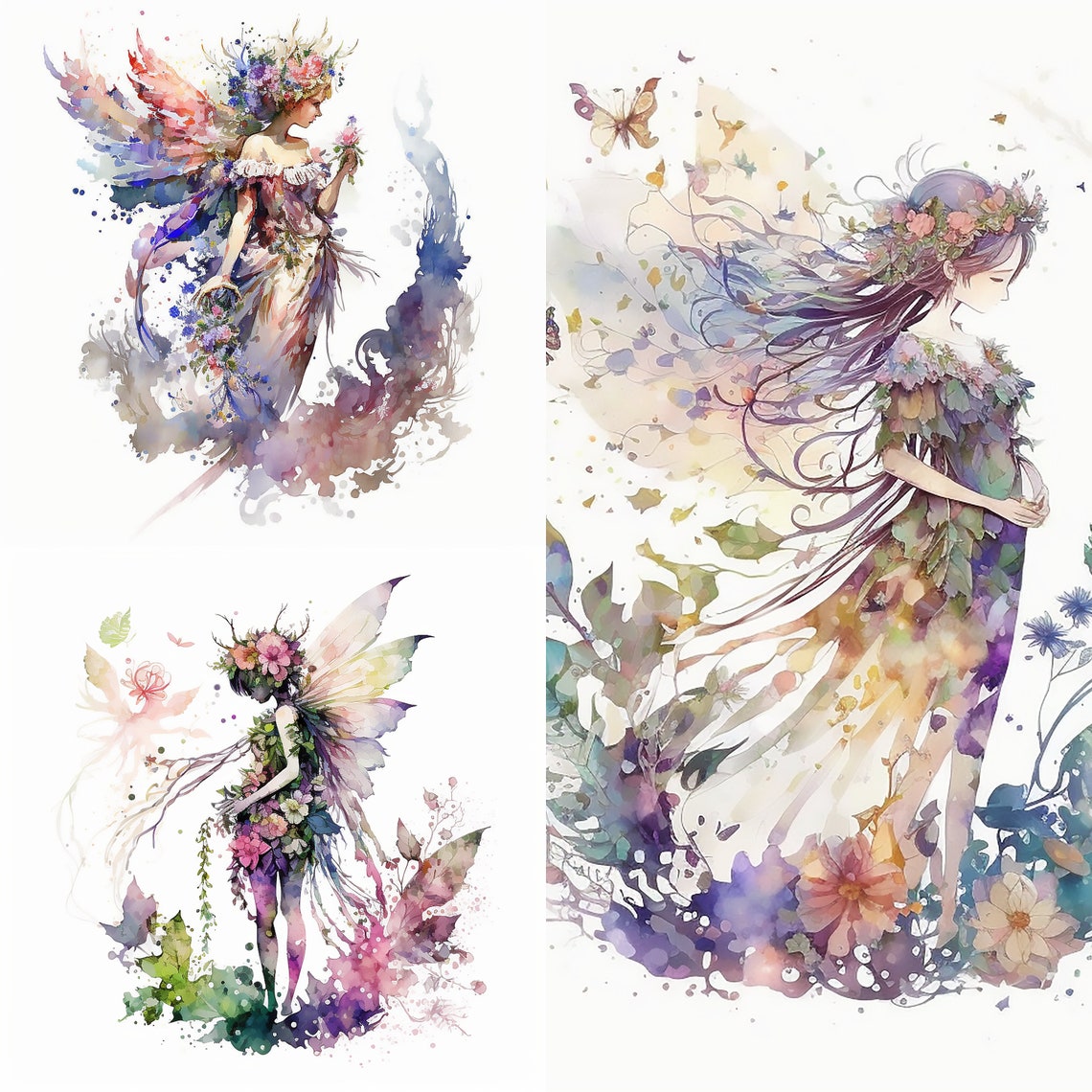 Fairy Clipart Fairy Face Fairy Girl Pose Watercolor - Etsy