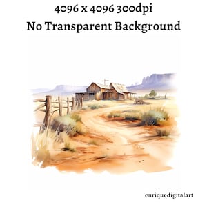 Watercolor Ranch Clipart, Nature Landscape Scenes, PNG Format, Digital ...