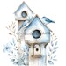 Watercolor Bird House Clipart, Card Making, Clipart Bundle, Digital ...