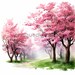 Springtime Watercolor Clipart, Cherry Blossom Trees, High Quality Jpgs ...